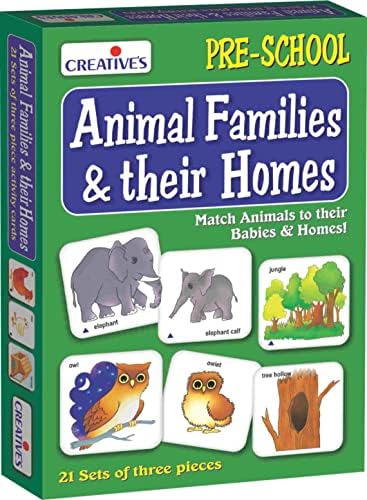 Creative's Animal Families And Their Homes Card Game (Multi-Color, 63 ...