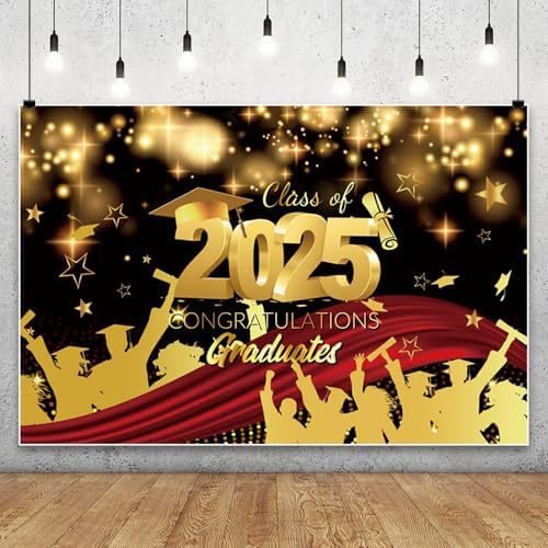 Amazon.com : Leowefowa 10x8ft Class of 2025 Backdrop Congratulation ...