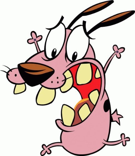 Courage The Cowardly Dog Cartoon Car Bumper Sticker Decal 5"x 5 ...
