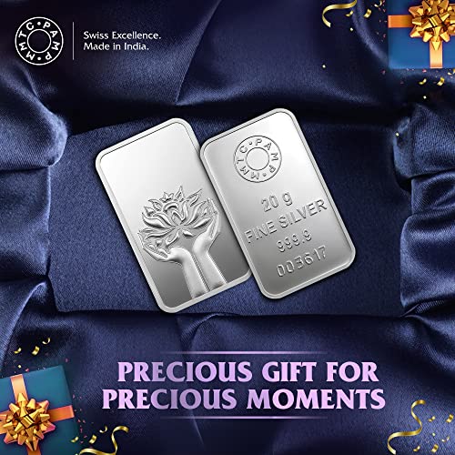 Buy MMTC-PAMP Silver Bar, Lotus (999.9), 20 gm at Amazon.in