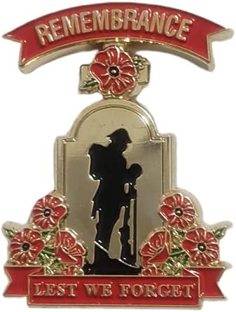 Remembrance Day Poppy Pin Badge Lone Soldier Lest We Forget Decorations ...