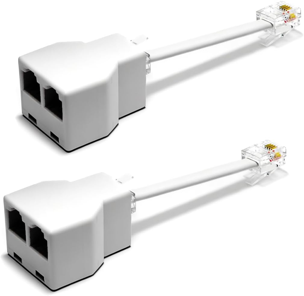 Amazon.com: 2-Way RJ11 Telephone Plug to RJ11 Socket Adapter and ...