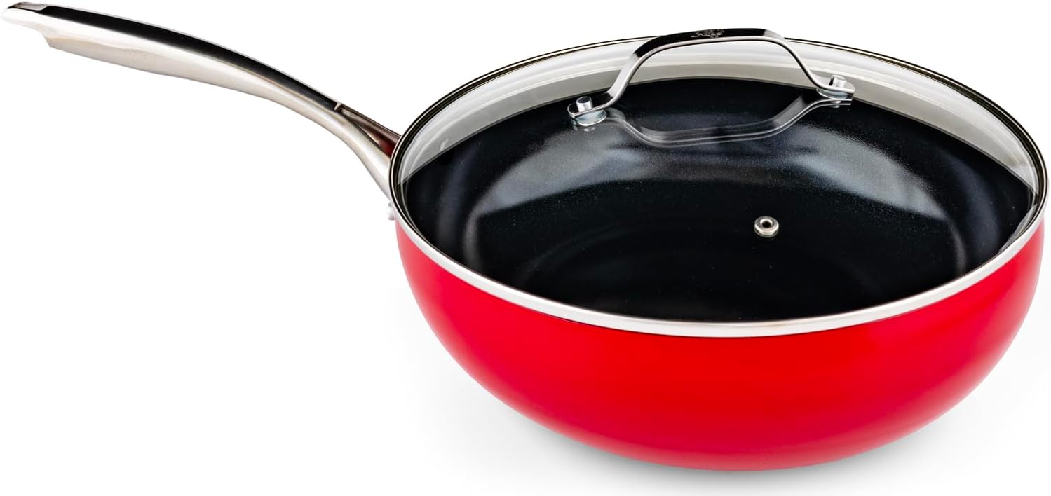 Amazon.com: DiamoTech Diamond Ceramic Coated Nonstick Wok, Healthy ...
