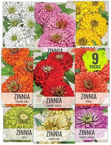 Amazon.com : Sow Right Seeds - Bulk Mixed Zinnia Seeds for Planting - 1 Ounce, 4300 Seeds - Non ...