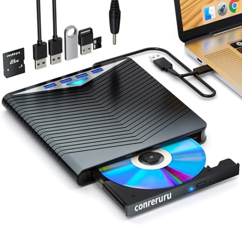 Amazon.com: conreruru External Blu ray Drive Type-C (USB-C) USB-A BD ...