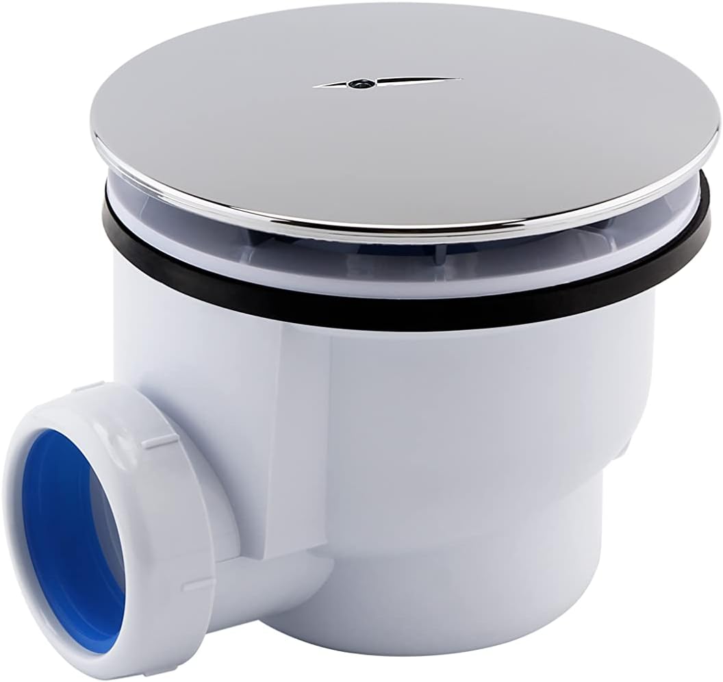 Sandy Beach Chrome Shower Waste, Black Elegance, Premium 90mm Waste ...