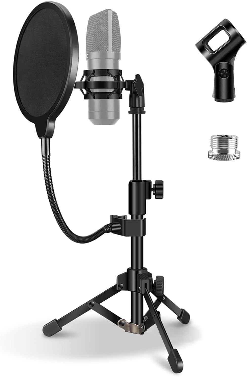 Amazon.com: Desktop Microphone Stand with Phone Holder, 2 in 1 ...