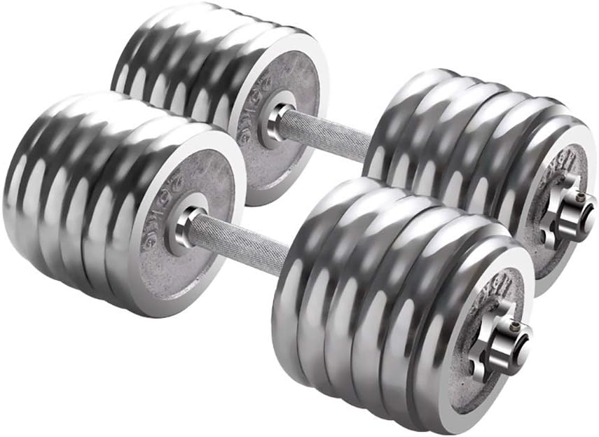 Amazon.com : Free Weights Adjustable Dumbbells Set 60Kg/132lb Chrome ...