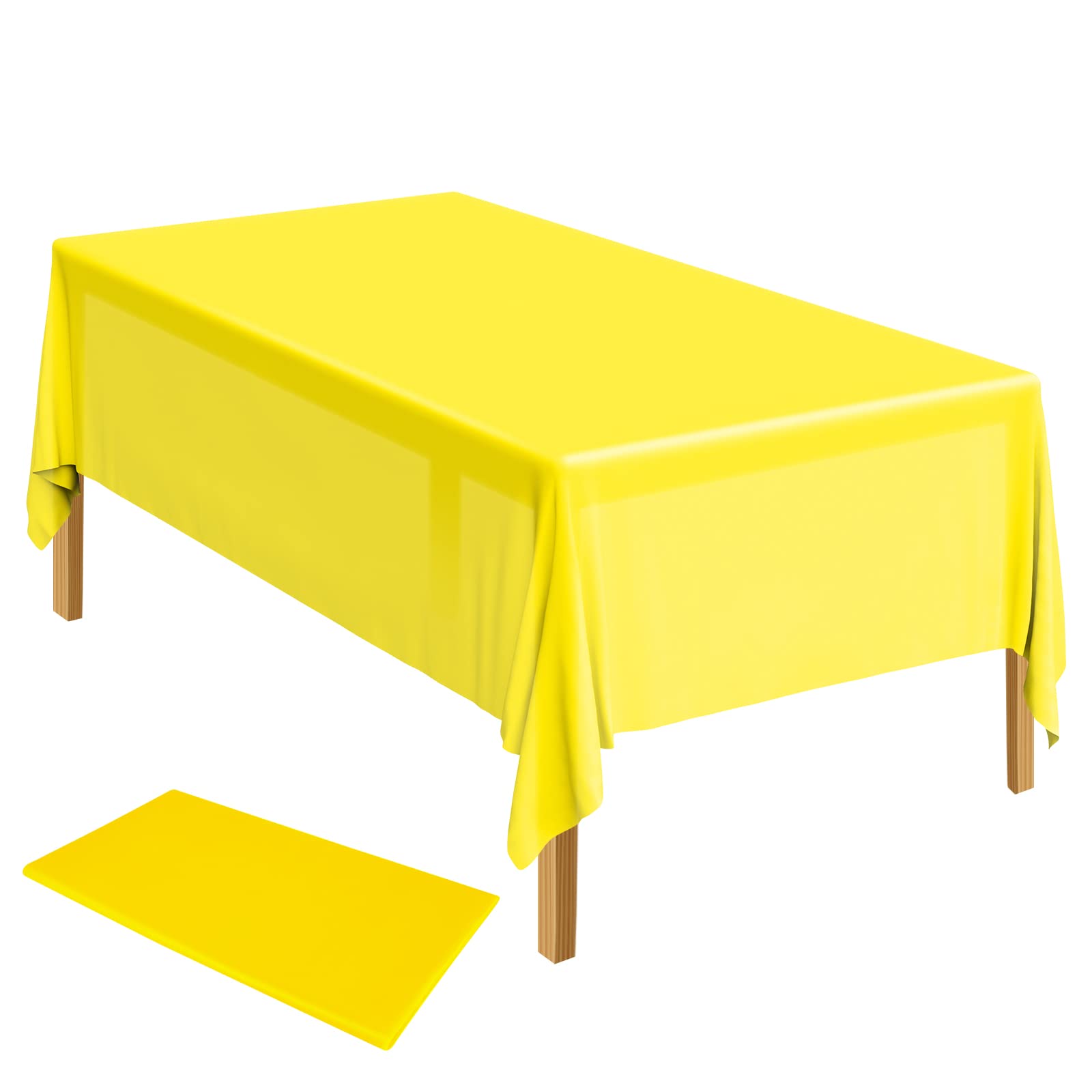 ELECLAND Yellow Plastic Table Cover 137 x 274 cm Yellow Plastic ...