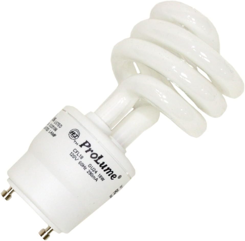ProLume CFL18/35/GU24 46519 18W T2 Spiral 3500K Gu24 Fluorescent Tube ...