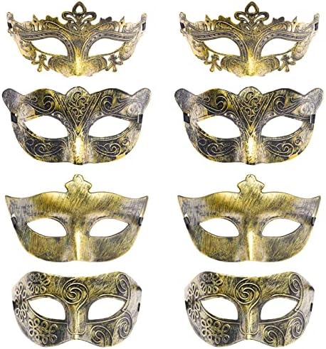 Yookat 16 Pieces Masquerade Masks Vintage Antique Masks Venetian Masks ...