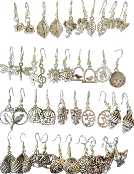 Combo Earring Set | Oxidised metal | Set of 20 pairs : Amazon.in: Fashion
