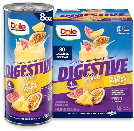 Amazon.com : Dole Digestive Bliss Flavored Fruit Juice Drink, Tropical ...