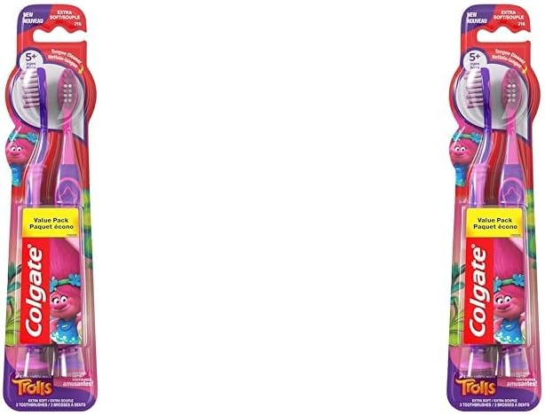 Amazon.com: Colgate Kids Toothbrush, Trolls, Extra Soft (2 Count) (Pack ...