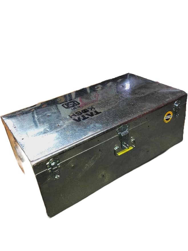 Buy IRON TRUNK BOX, STORAGE BOX, METAL TRUNK CONTAINER (Small, Silver ...