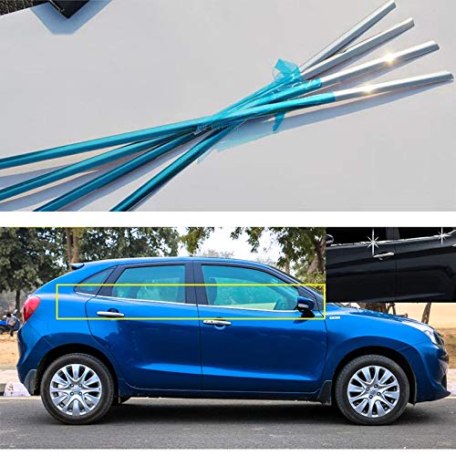 Autoflame Lower Stainless Steel Chrome Window Frame for Maruti Baleno ...