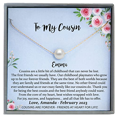 Amazon.com: Personalized Cousin Gifts for Women, Floating Pearl ...