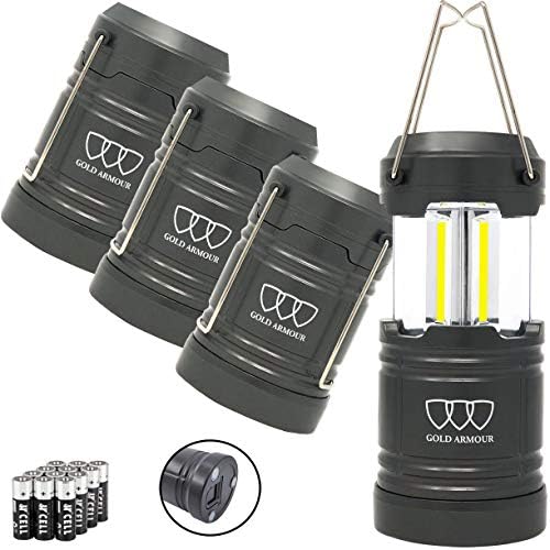 Amazon.com: Gold Armour 4 Pack Portable LED Camping Lantern Flashlight ...