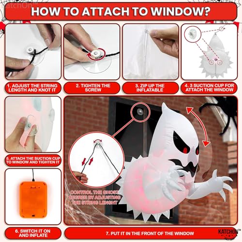 Halloween Decorations, 4.5ft Halloween Inflatables Scary Flying Ghost ...