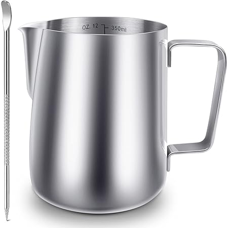 Amazon.com: HULISEN Milk Frothing Pitcher, 6.8oz/200ml Stainless Steel ...
