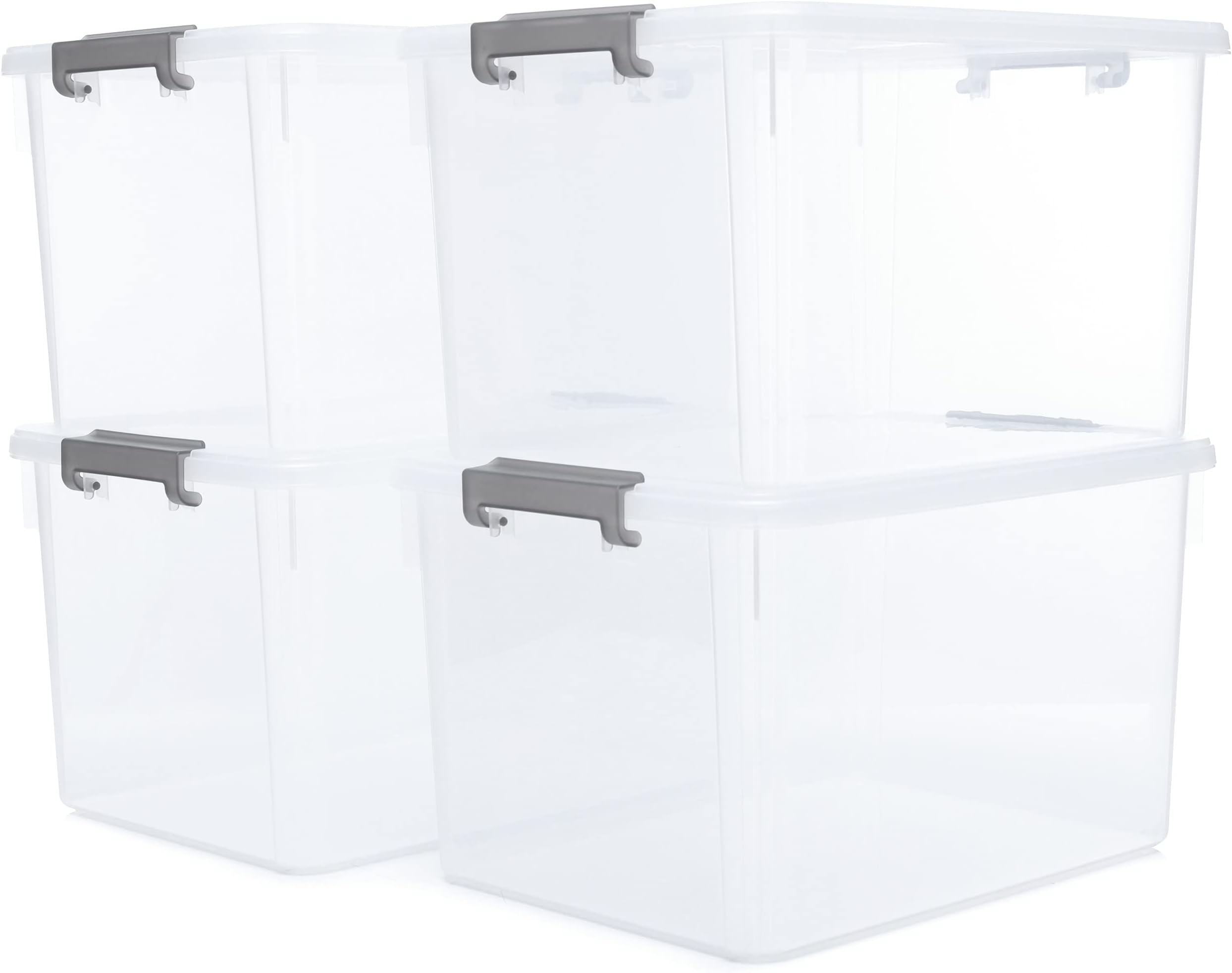 Amazon.com - Citylife 69QT Plastic Storage Bins with Latching Lids ...
