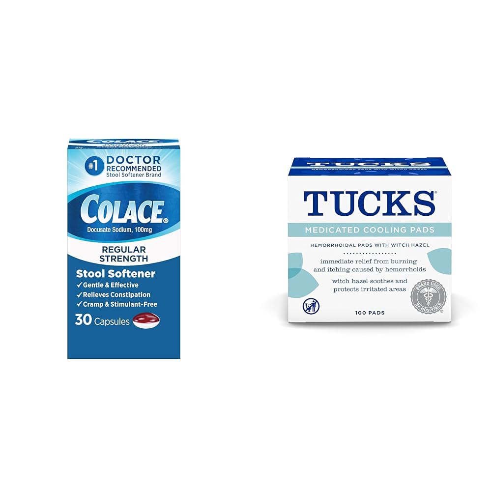 Snapklik.com : Colace Stool Softener Capsules & Tucks Medicated Cooling ...