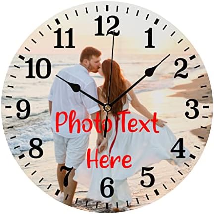 Amazon.com: Xtsimuae Personalized Wall Clock, Custom Wall Clock with ...