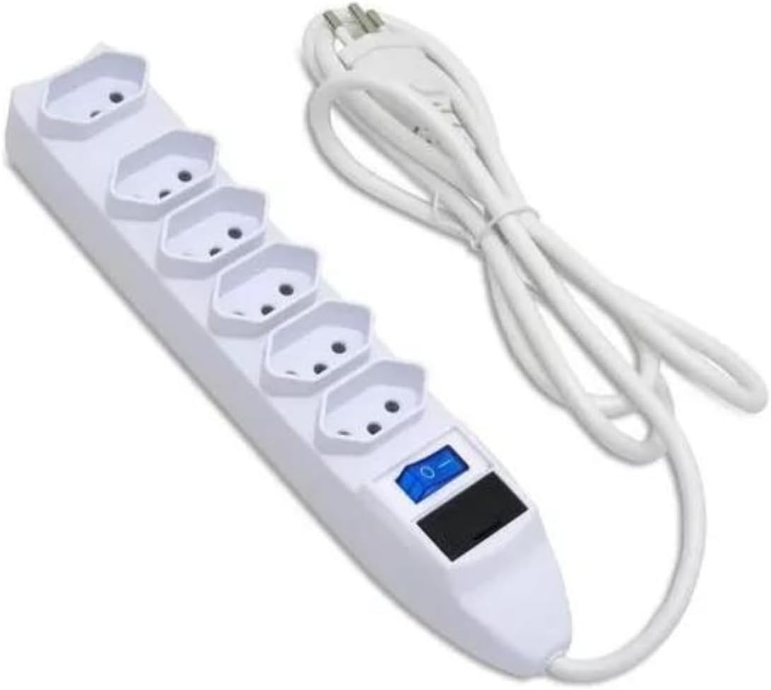 Extensão 5m Régua de Energia 5 Tomada Filtro de Linha Bivolt | Amazon ...