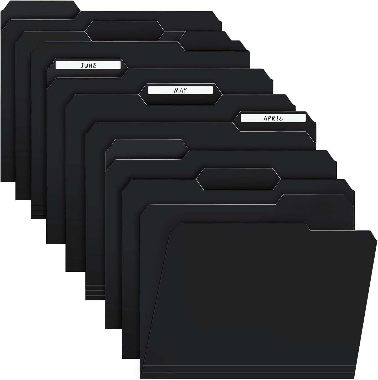 Amazon.com : 9 Pack Black Plastic File Folder,Fun Storage 3 Tab Heavy ...
