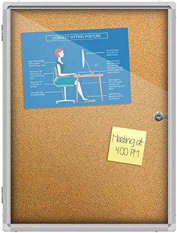 Amazon.com : Swansea Lockable Noticeboard Wall-Mounted Bulletin Cork ...