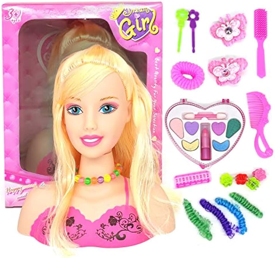 Amazon.co.uk: Kids' Play Makeup & Hair Dressing Heads - Kids' Play ...