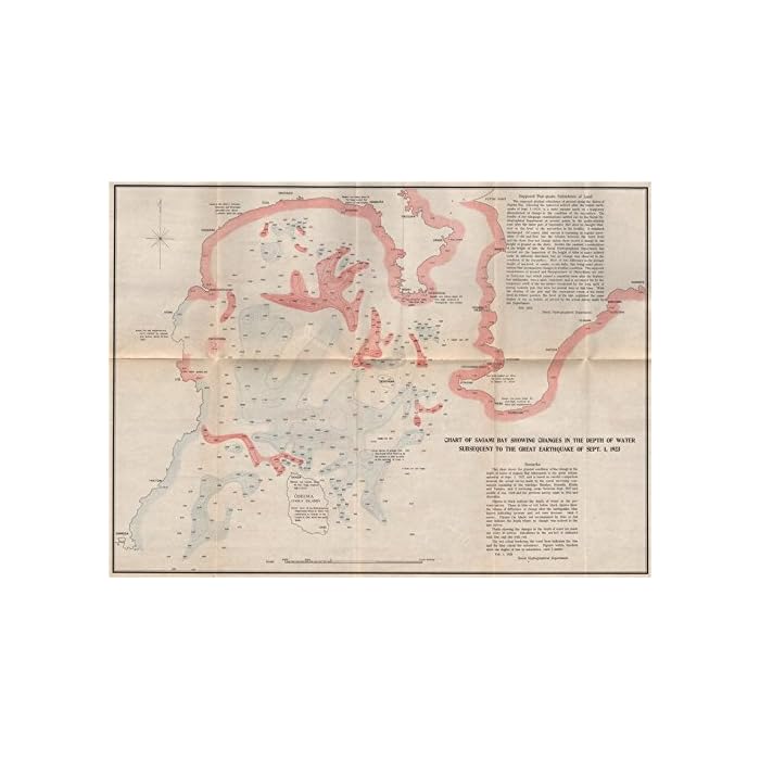 Buy GREAT KANTO EARTHQUAKE 1923. Sagami Bay sea depth changes. Japan ...