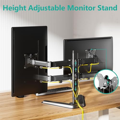Snapklik.com : WALI Dual Monitor Stand For Desk, Computer Monitor ...