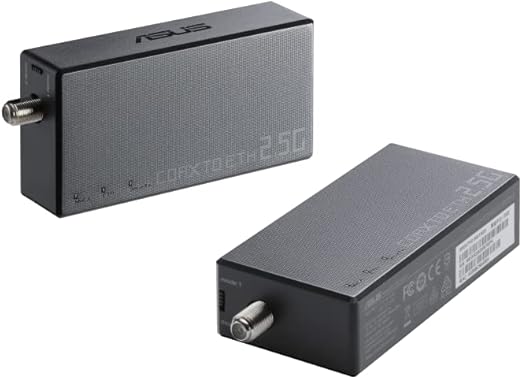 Amazon.com: ASUS 2.5Gbps Ethernet Over Coax Adapter Starter Kit (MA-25 ...