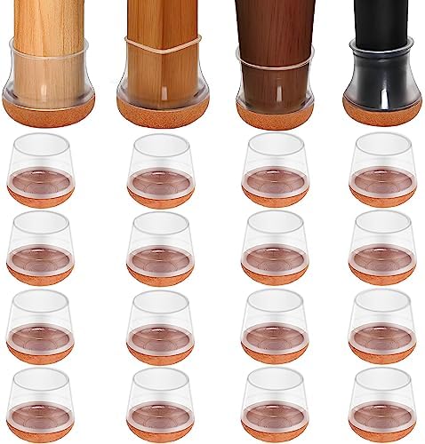 16Pcs Chair Leg Floor Protectors, Chair Leg Caps, Silicone Chair Leg ...