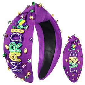 Amazon.com : NVENF Mardi Gras Headband Carnival Accessories for Women ...