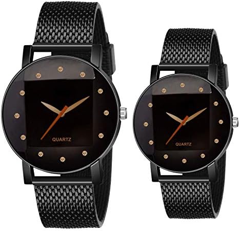 ON TIME OCTUS Analog Black Dial Mens and Womens Couple Watch - RADD 12 ...