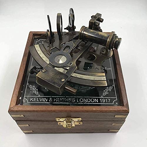 Buy SIAN Handmade Brass Sextant with Wooden Box Antique Finish for Home ...