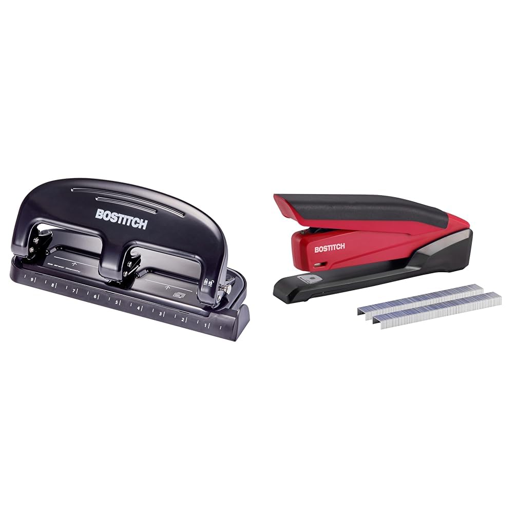 Amazon.com : Bostitch Office EZ Squeeze 20 Sheet Standard 3 Hole Punch ...