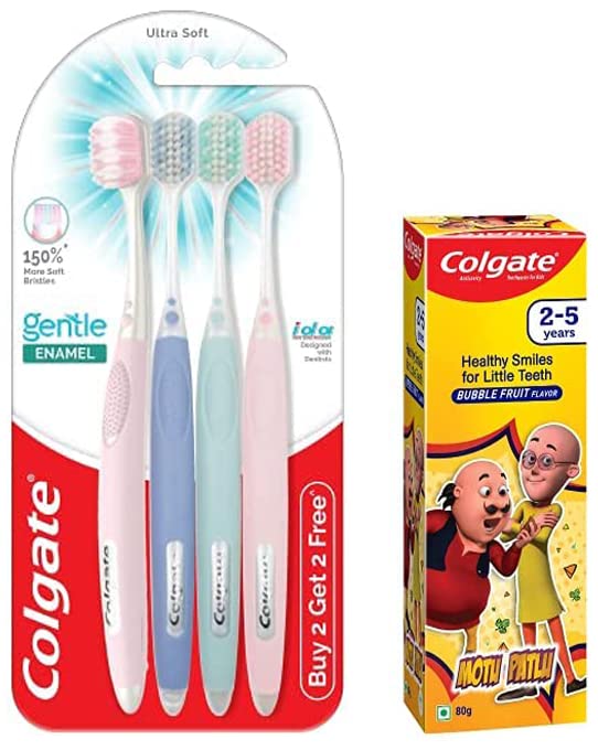 Buy Colgate Gentle Enamel Ultra Soft Bristles Manual Toothbrush for ...