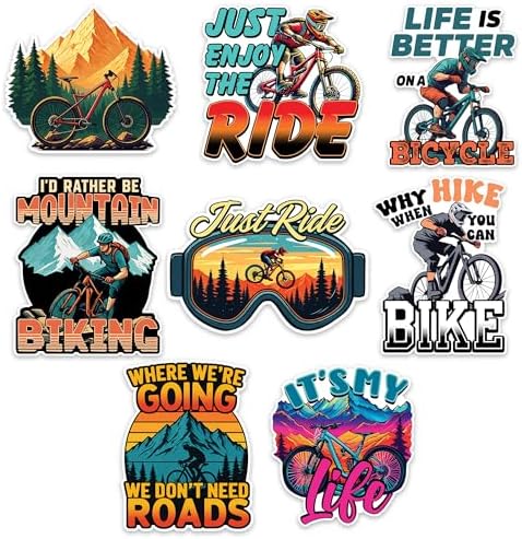 Amazon.com: Mountain Biking Sport Sticker 8 Pcs (Large Size) Vinyl ...