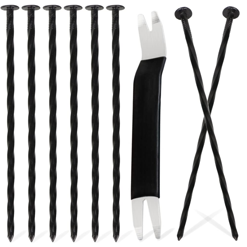 Bakulyor 100 Pack Metal Landscape Stakes, 8 Inch Artificial Turf Nails ...