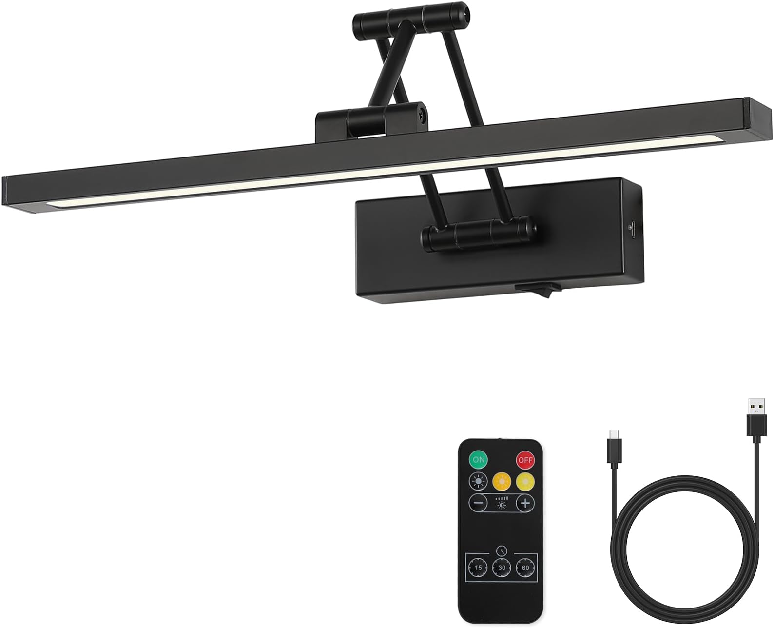 Afyuol Picture Lights for Wall, Battery Operated Picture Light 24in ...