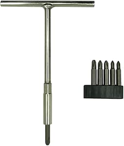 Yrsssa T-Handle Wrench & JIS Screwdriver Set - Includes 6 JIS Bits (#1 ...