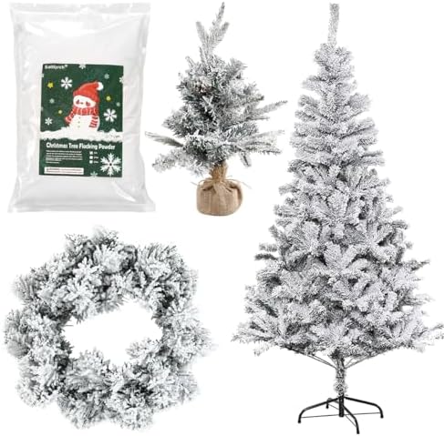 Amazon.com: Santa Christmas Tree, Wreath, Glass and Mirror Snow Spray ...