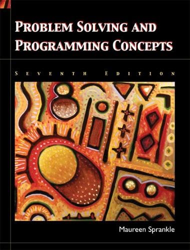 Problem Solving And Programming Concepts Sprankle Maureen 9780131194595 Books