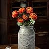 Amazon.com: Orange Artificial Ranunculus Flowers with Real Touch Stem ...