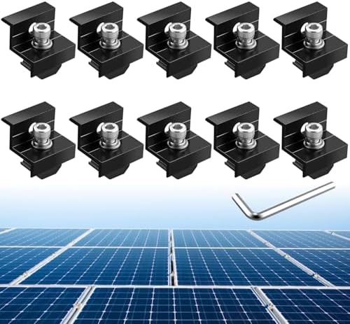 HOUSON 4 Pack Solar Panels Centre Clamp Aluminium PV Photovoltaic Solar ...