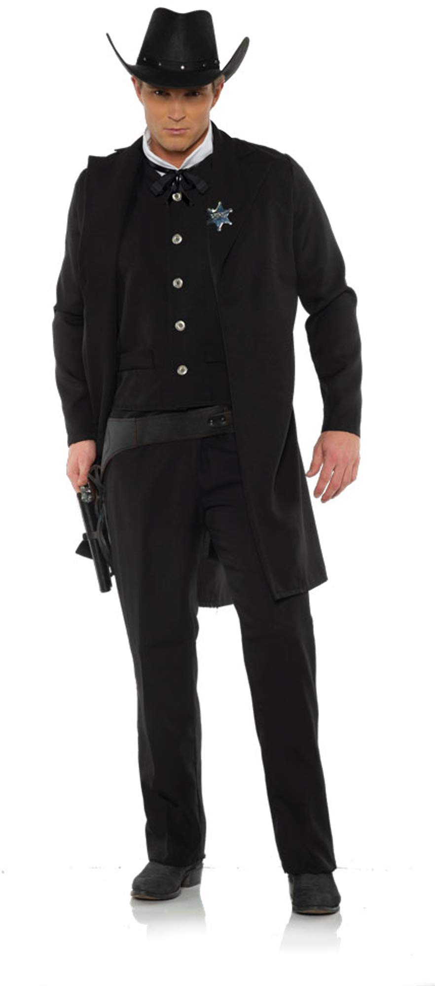 Amazon.com: Underwraps Men's Western Costume-Dark Sheriff, Black ...