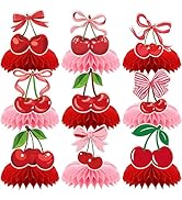 Amazon.com: VorkiVecKi Cherry Birthday Party Decorations - 10 Pcs Pink ...